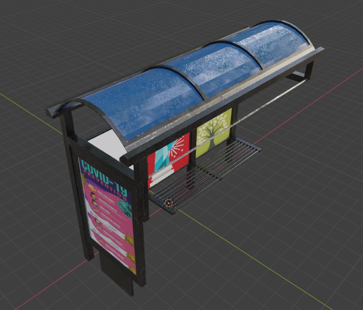 3D Bus Stop Model - TurboSquid 1551352