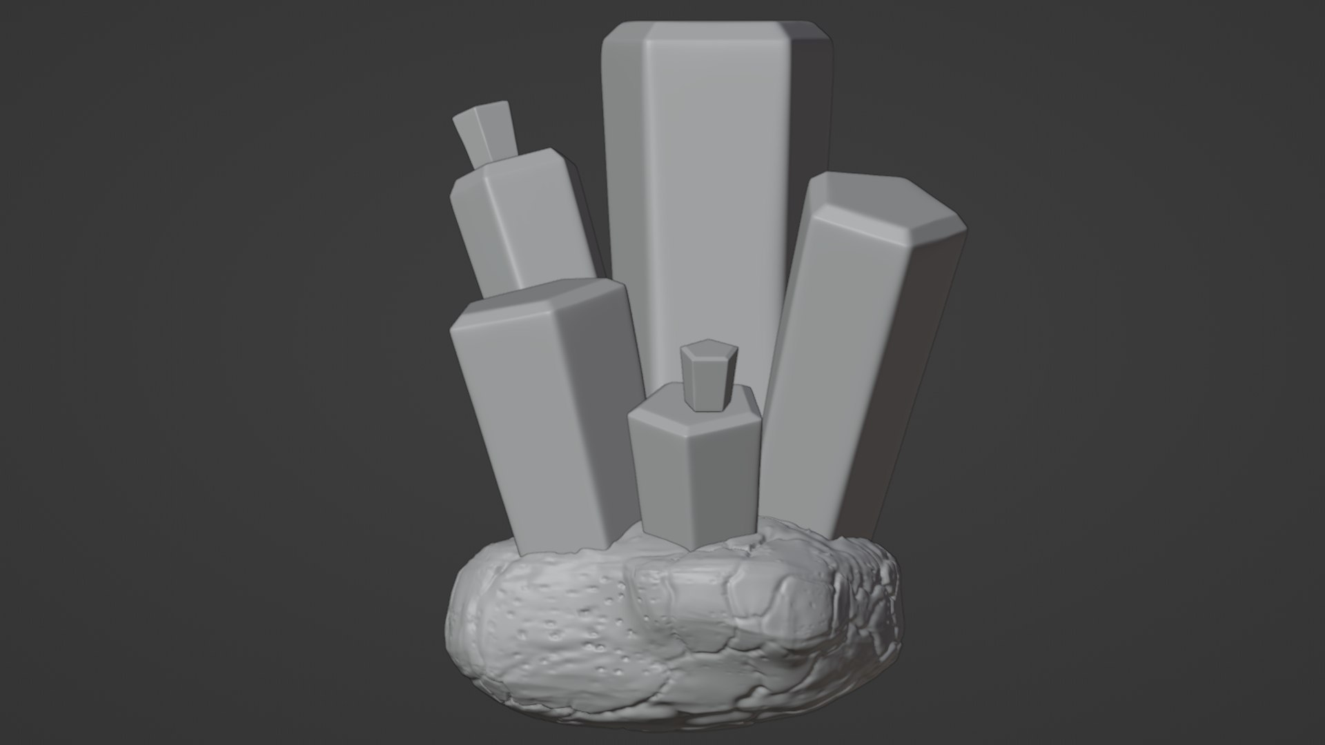 Red Stylized Rock Crystal Cluster Version 2 model - TurboSquid 2127325