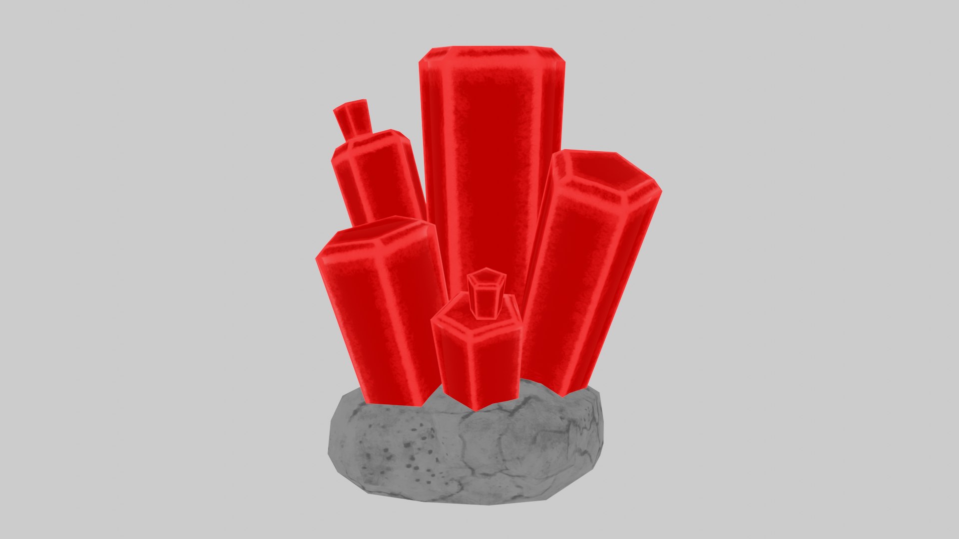 Red Stylized Rock Crystal Cluster Version 2 model - TurboSquid 2127325