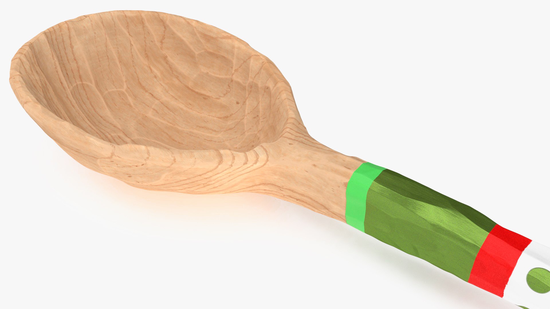 Carved Wooden Spoon Painted Model - TurboSquid 2151725