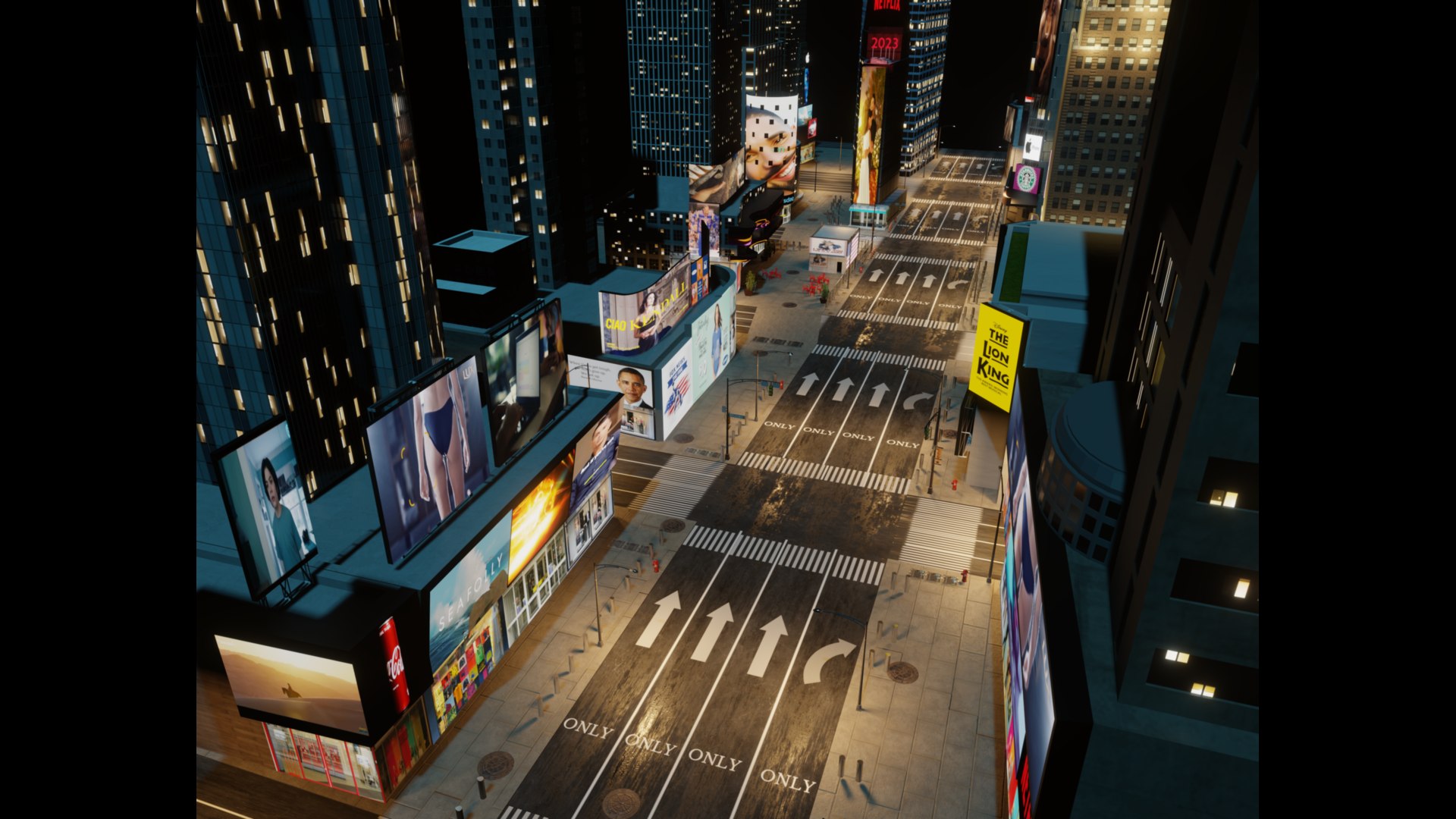 3D Times Square NYC Broadway New York City America 3D Model Model ...