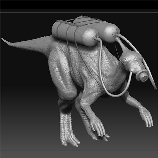 3ds max dinosaur gas mask