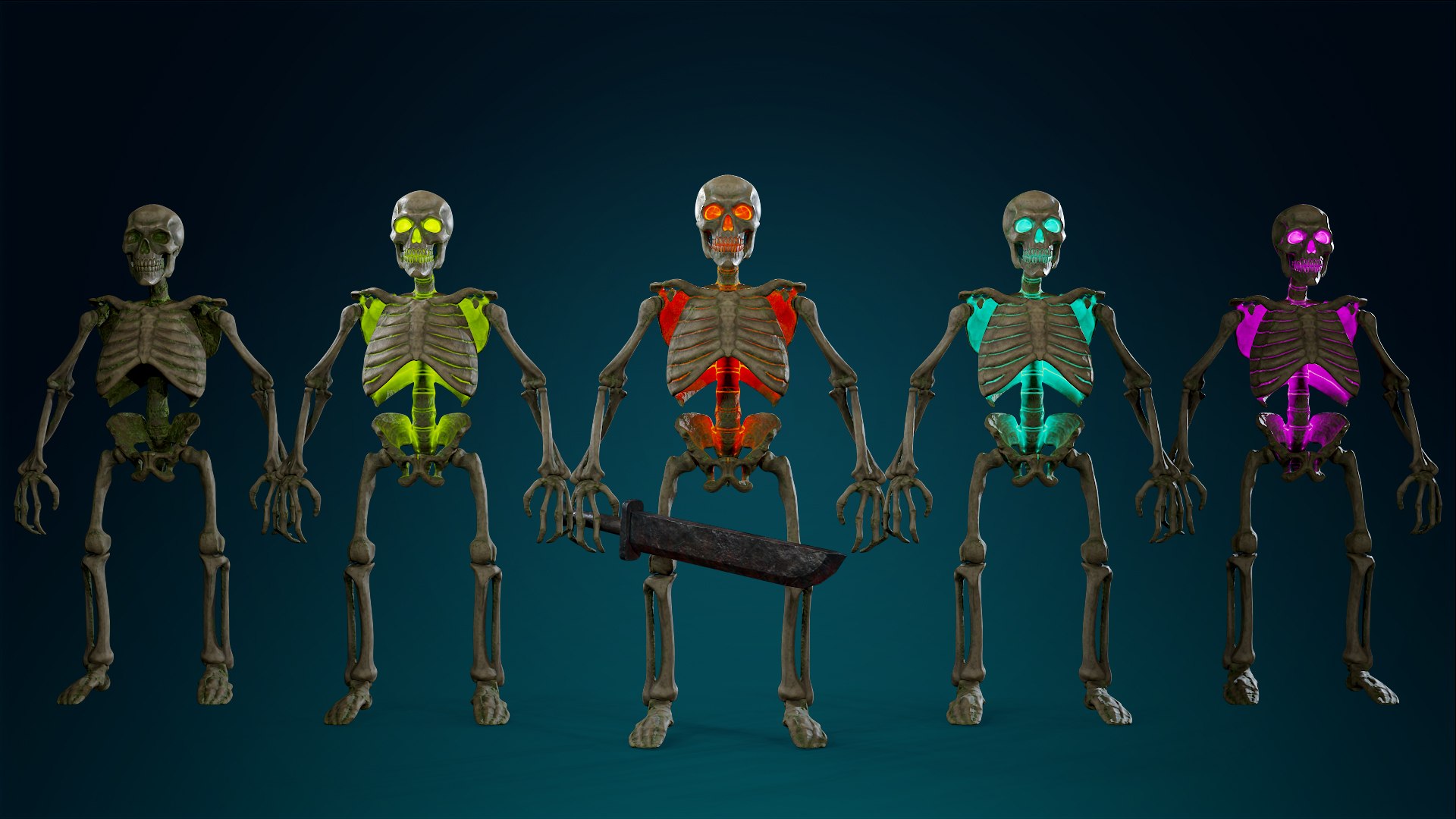 3D 3D Skeleton Undead Warrior Forest - Rigged Animated Lowpoly Model ...