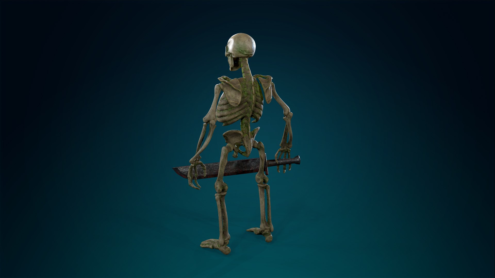 3D 3D Skeleton Undead Warrior Forest - Rigged Animated Lowpoly Model ...