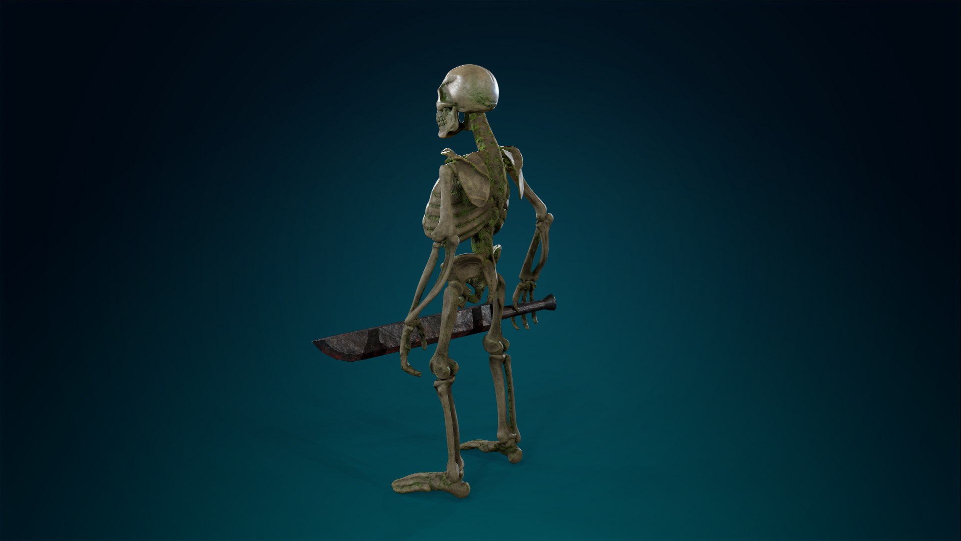 3D 3D Skeleton Undead Warrior Forest - Rigged Animated Lowpoly Model ...