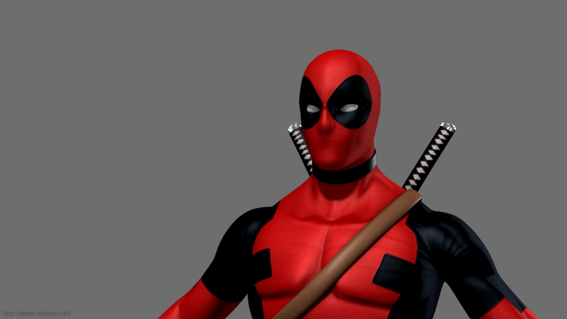 deadpool rig character 3d model