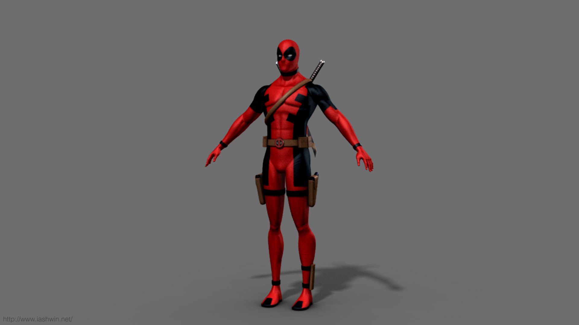 Deadpool Rig Character 3d Model