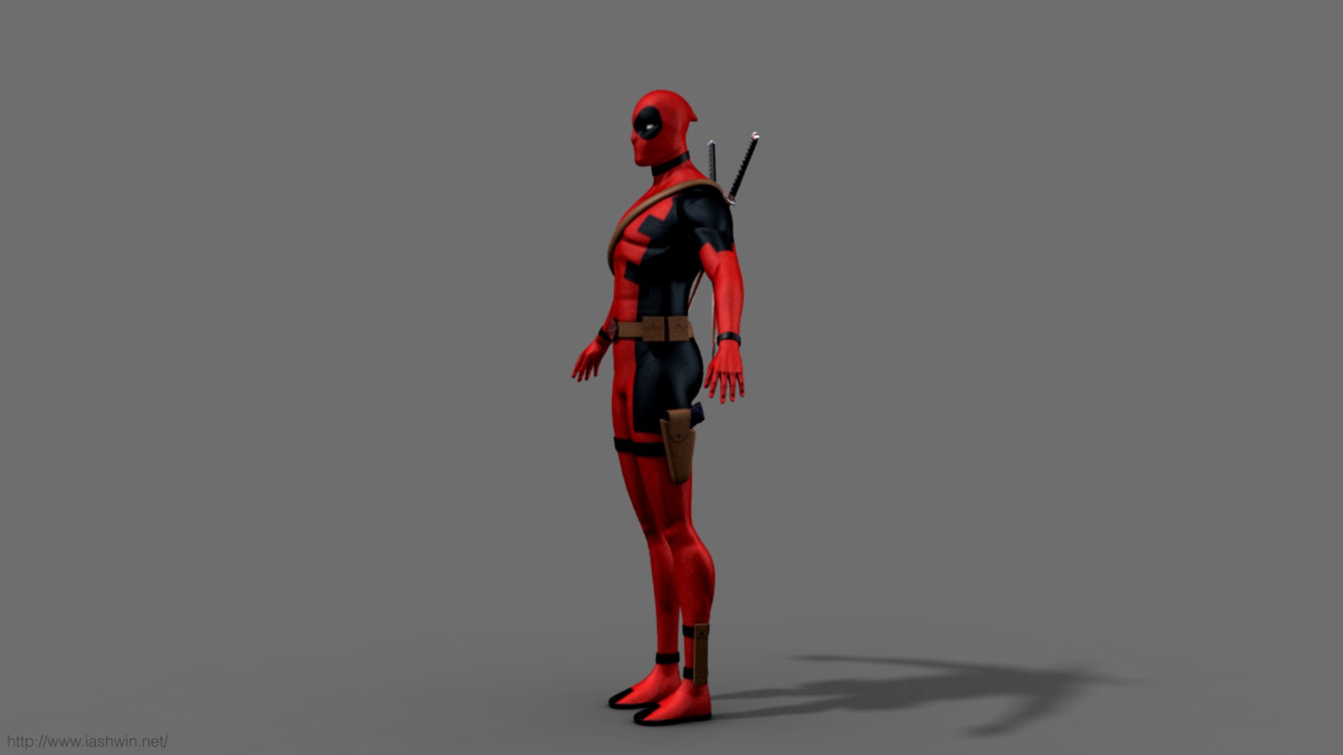 Deadpool Rig Character 3d Model