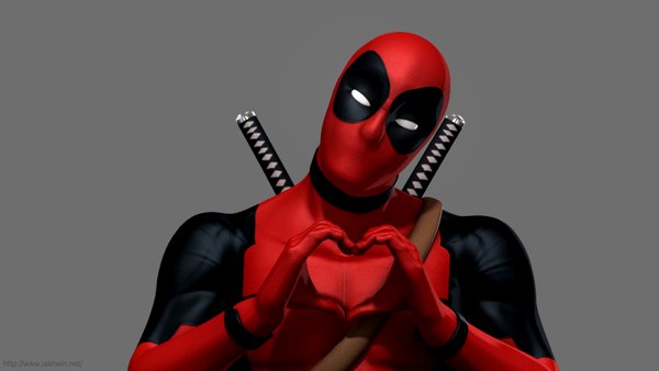 deadpool rig character 3d model