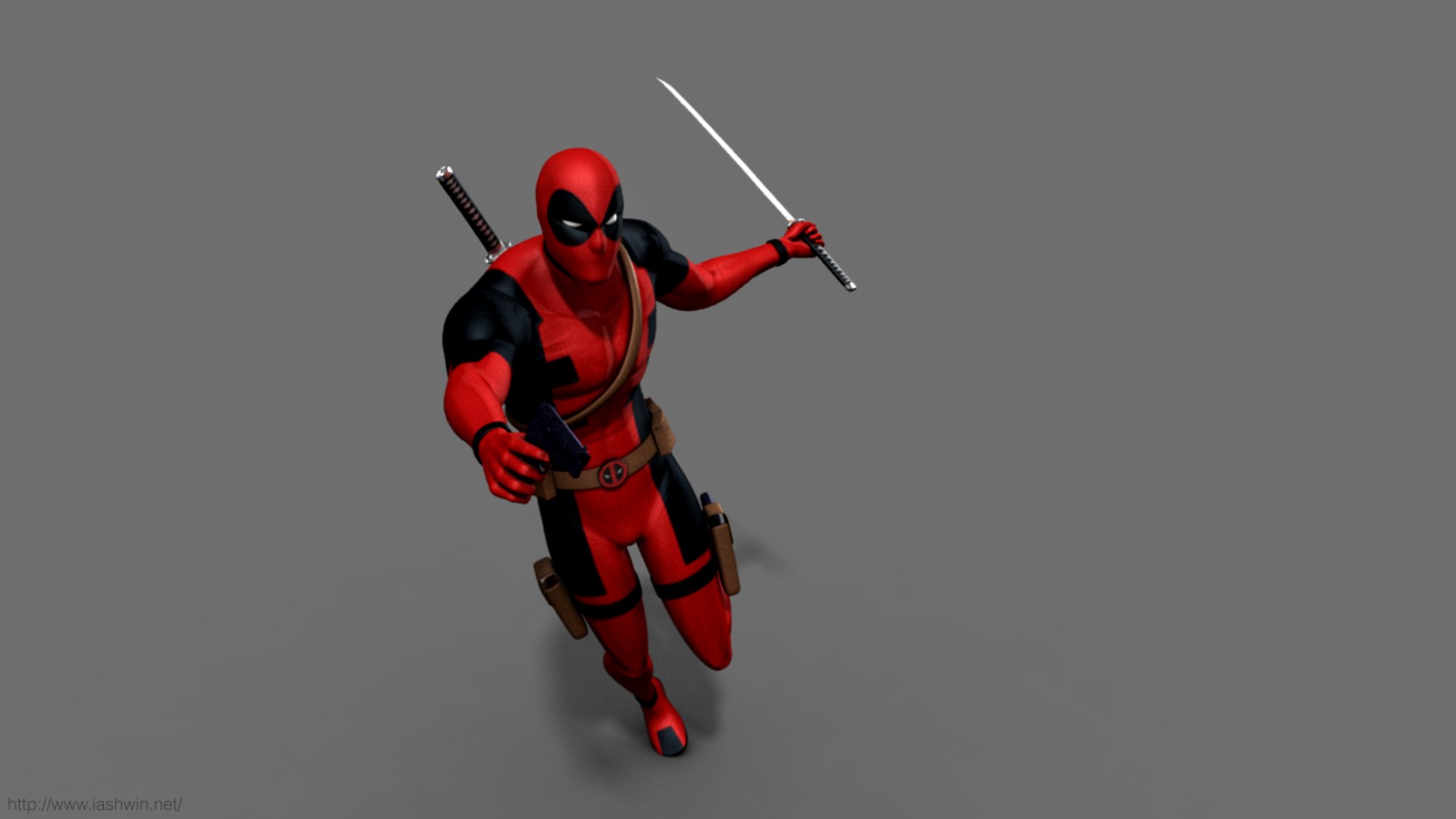 Deadpool Rig Character 3d Model