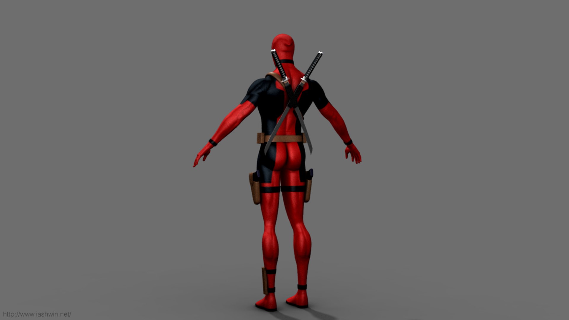 Deadpool Rig Character 3d Model