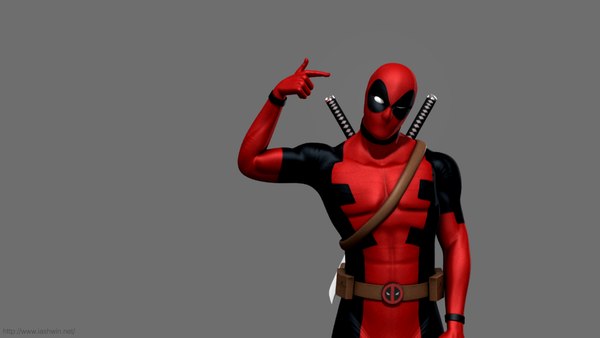 deadpool rig character 3d model