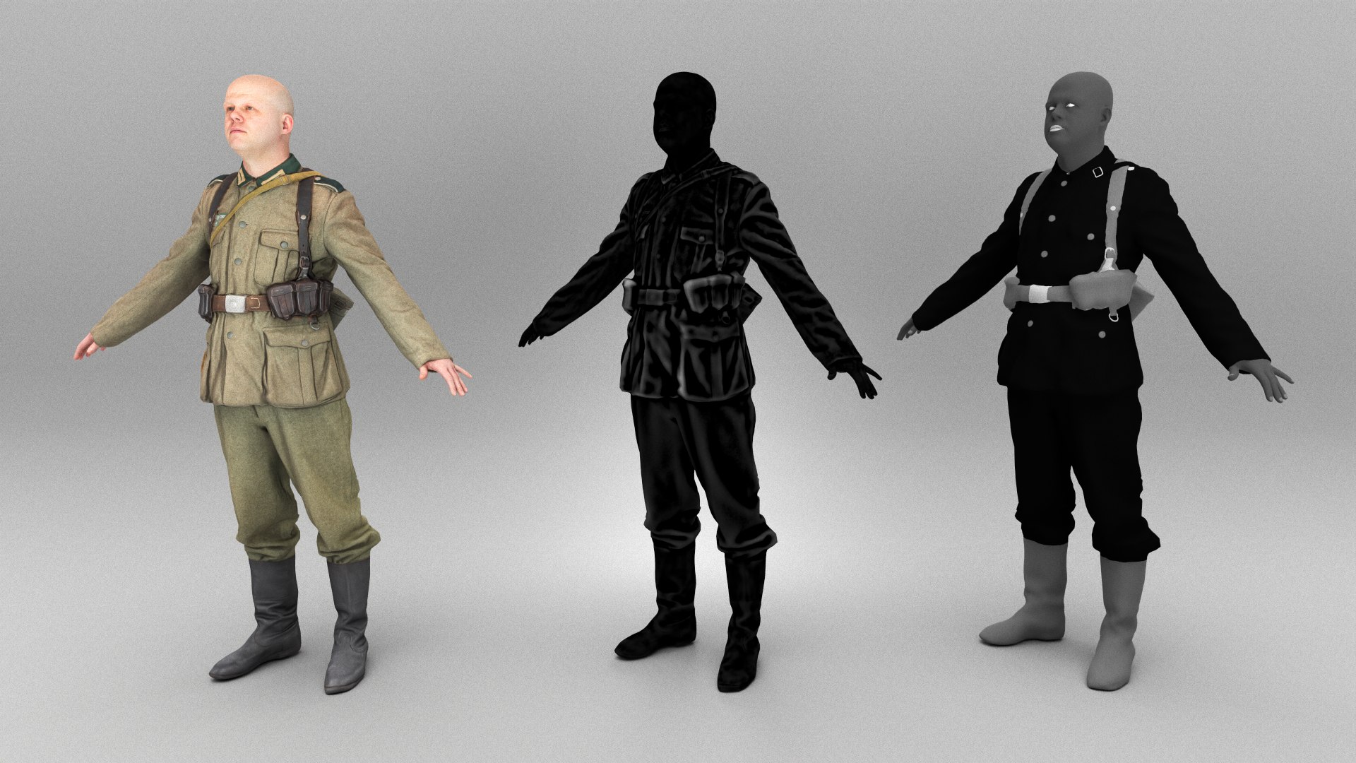 3D German Wehrmacht Soldier Ready For Animation 423 - TurboSquid 2184037