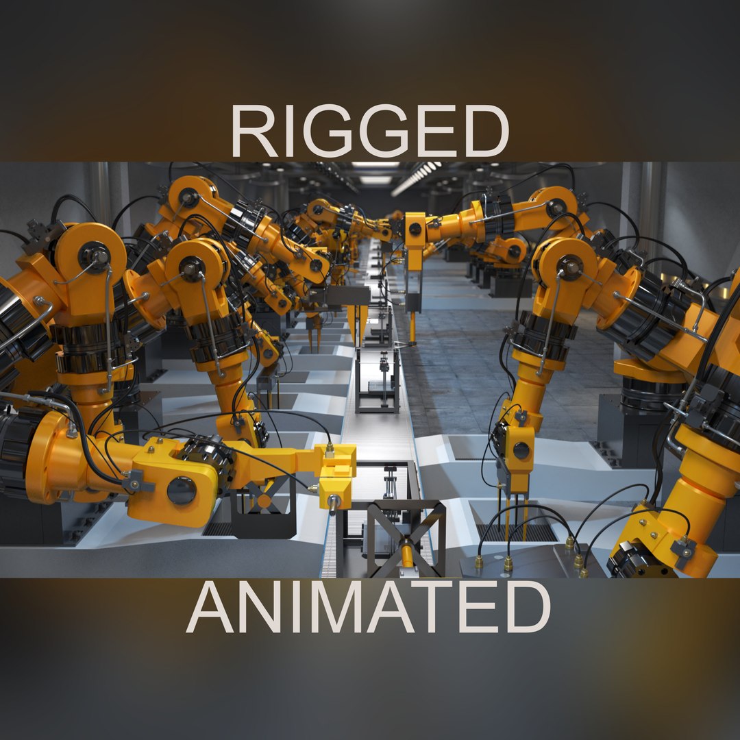 3D Industrial Robots Assembling 3D Printers - TurboSquid 1868991