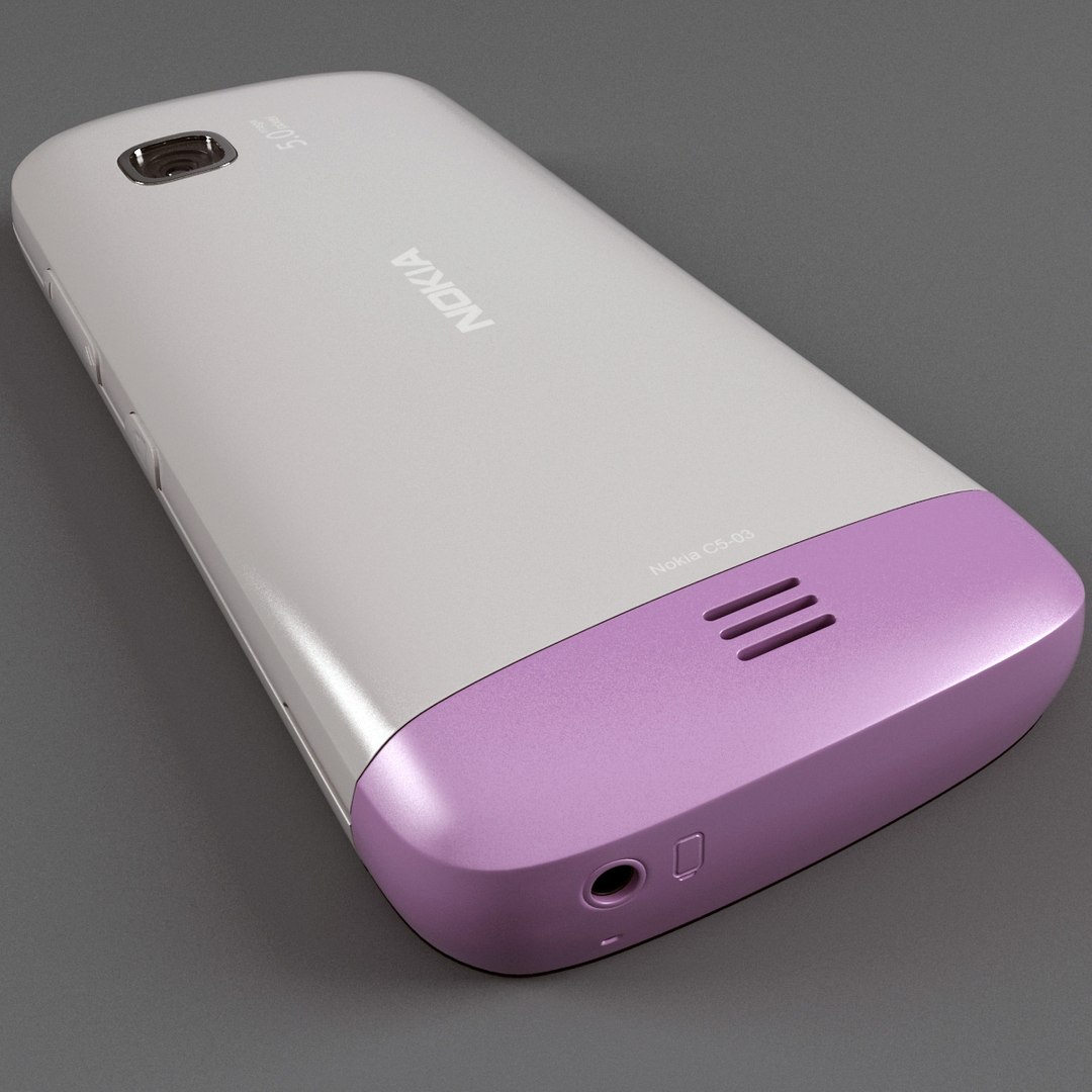 3d Model Nokia C5-03 White-pink