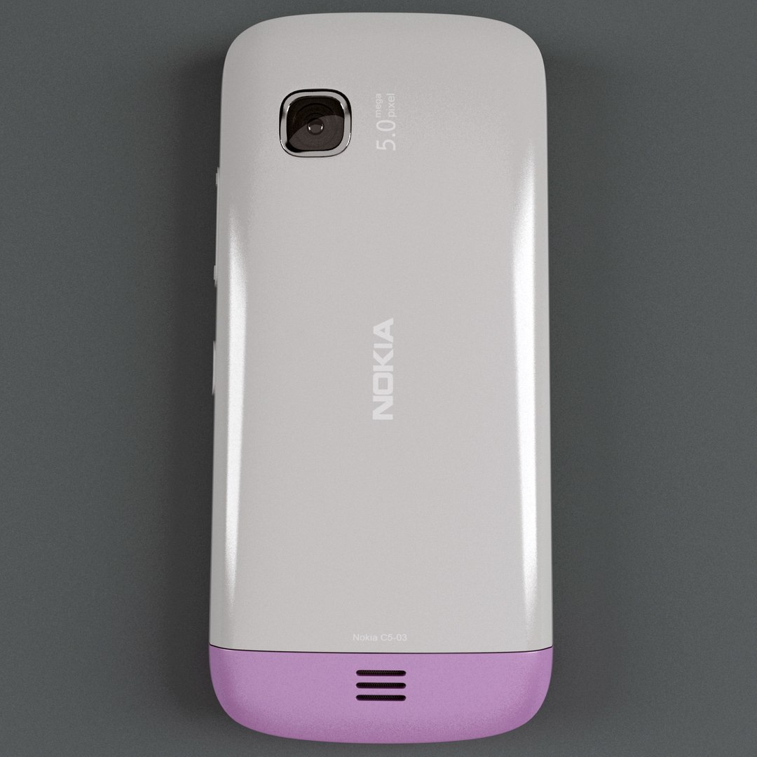 3d Model Nokia C5-03 White-pink