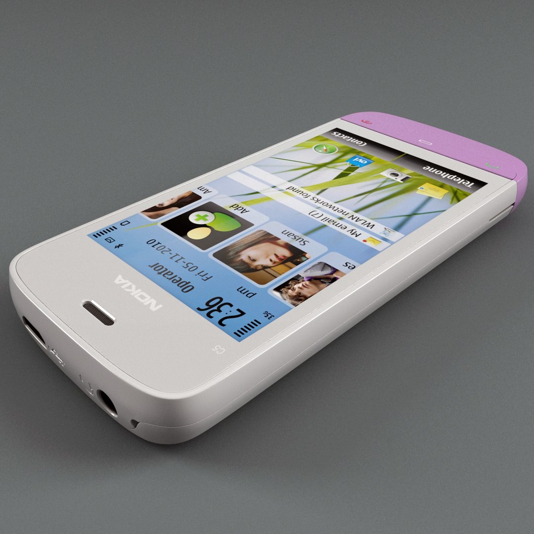 3d Model Nokia C5-03 White-pink