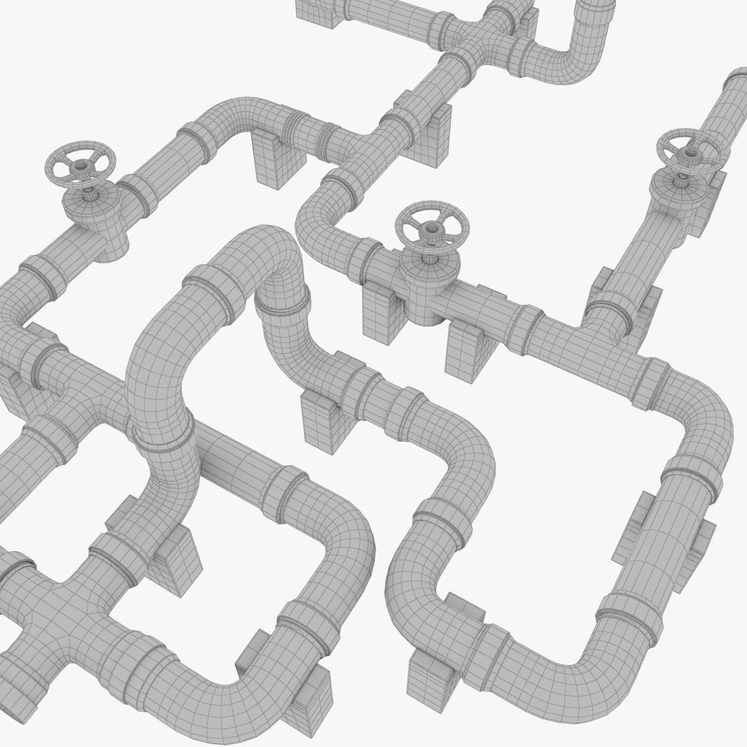 Pipe pipeline industrial 3D model - TurboSquid 1389072