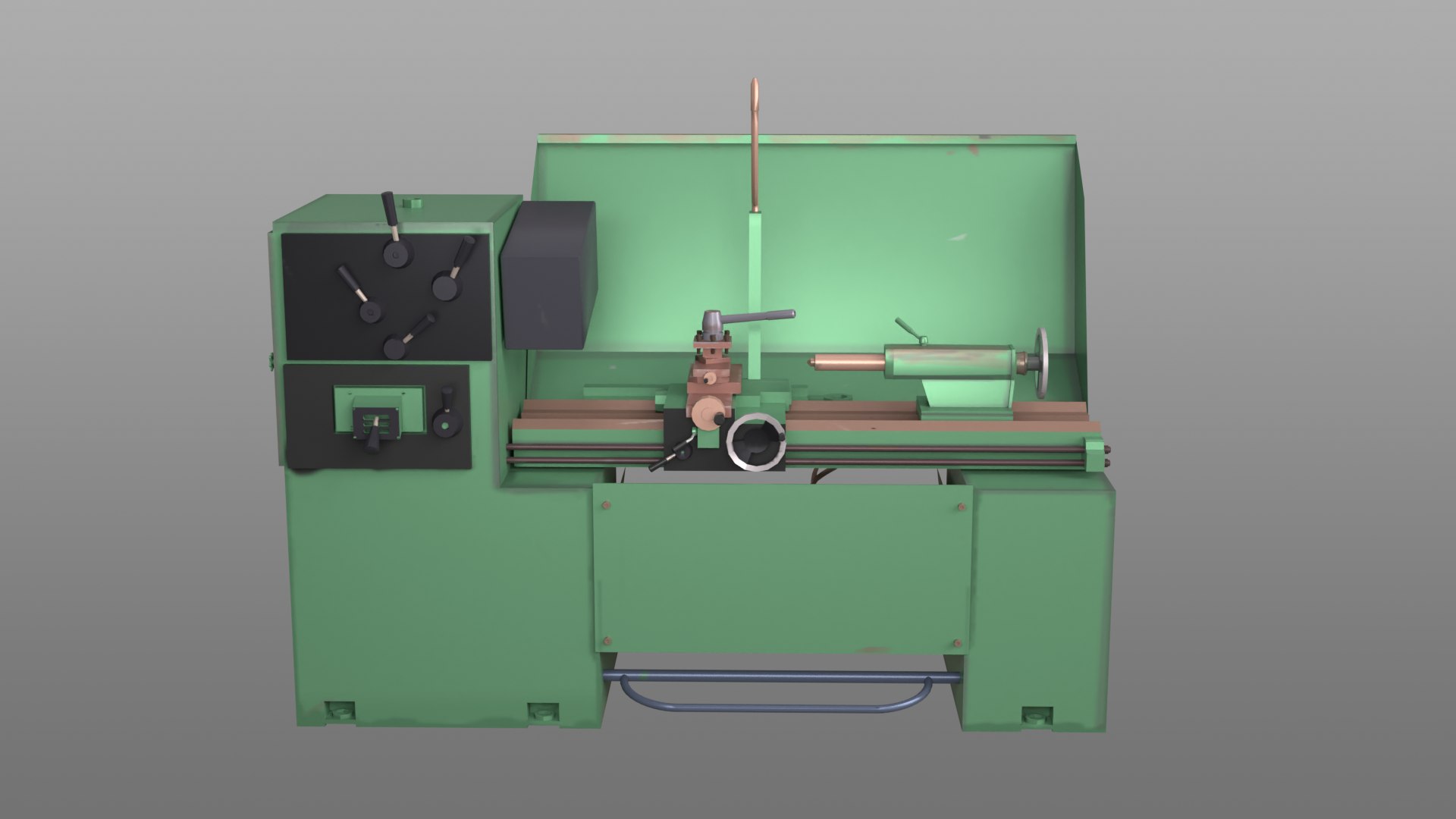 Lathe Machine Low Poly 3D Model - TurboSquid 2229356
