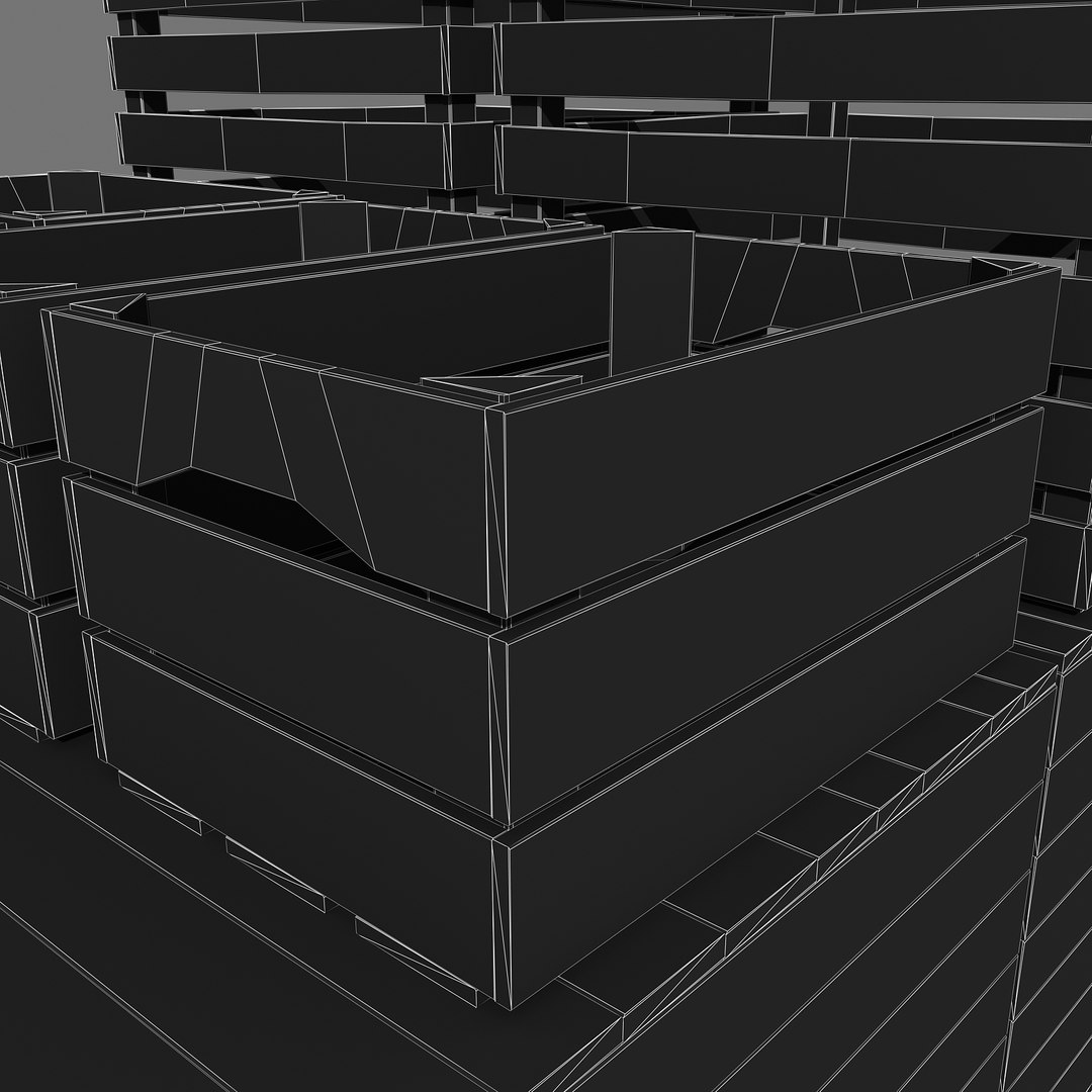 3d Stacked Crates Model