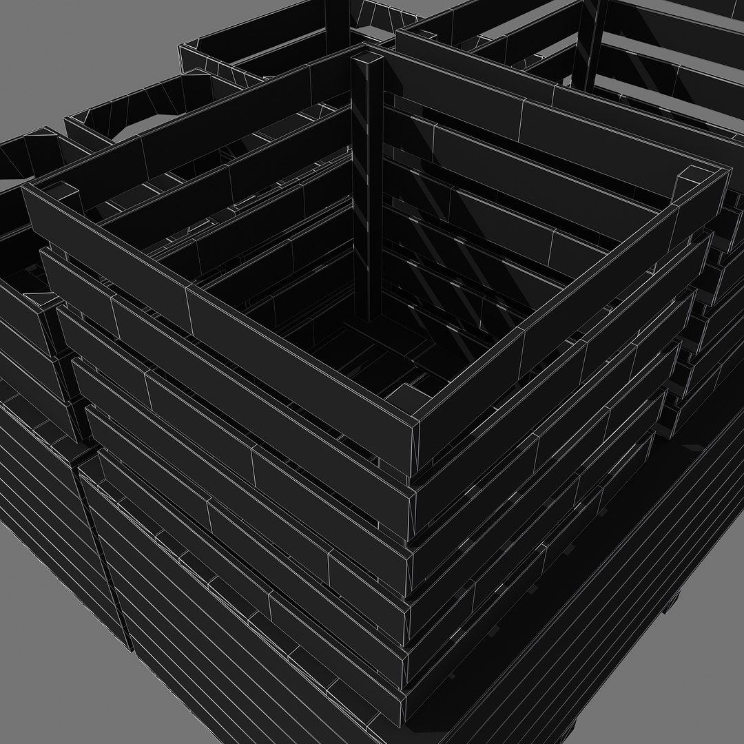 3d Stacked Crates Model