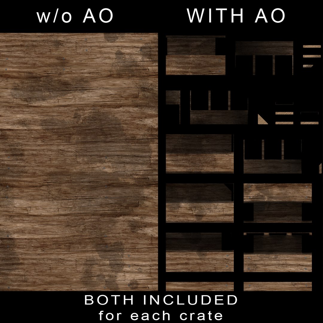 3d Stacked Crates Model