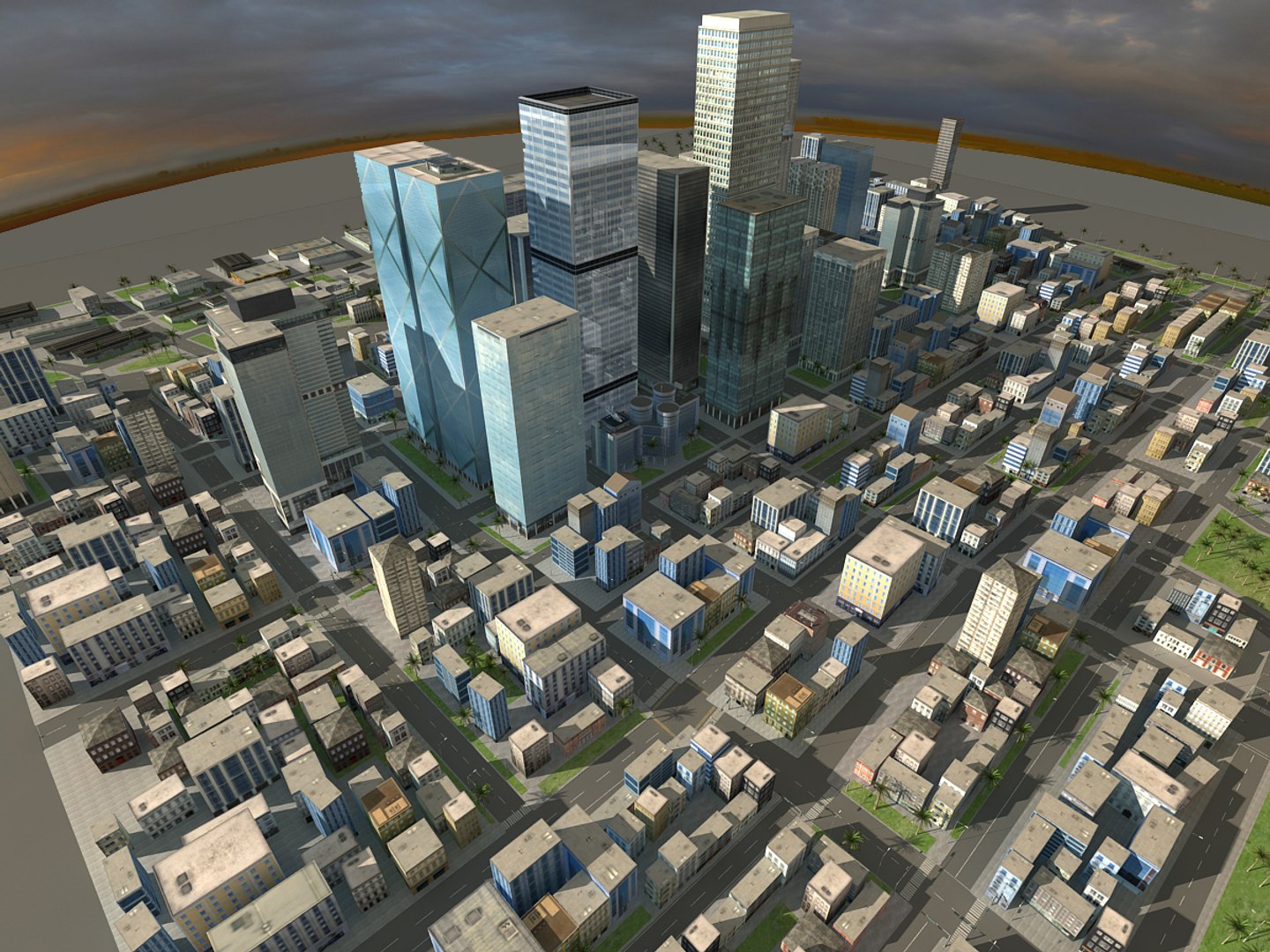 3d Model City Skyscraper Buildings