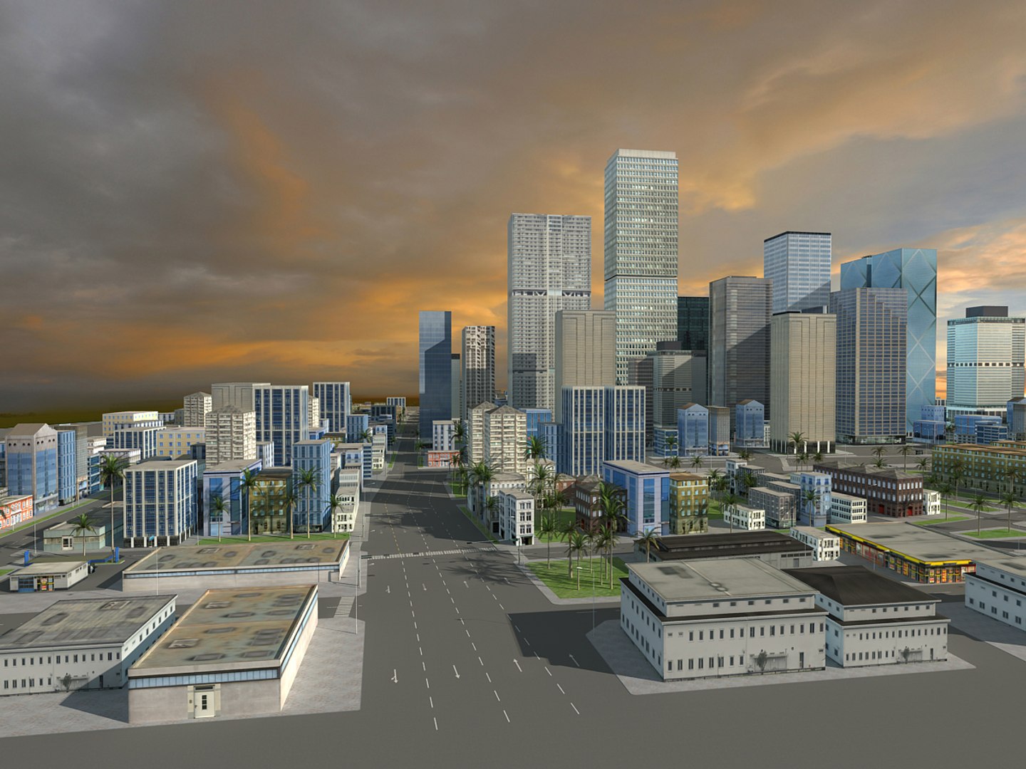 3d Model City Skyscraper Buildings