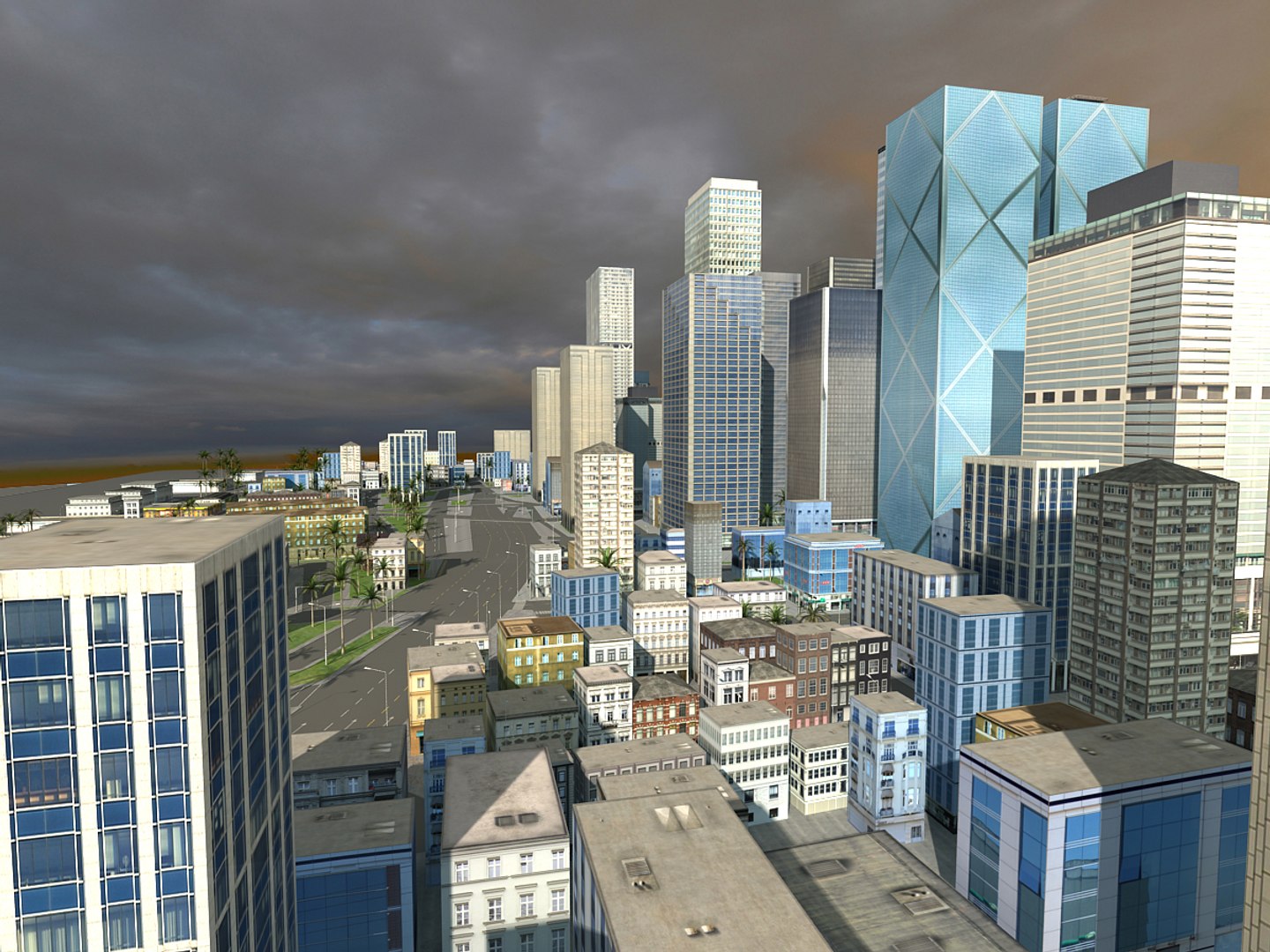 3d Model City Skyscraper Buildings
