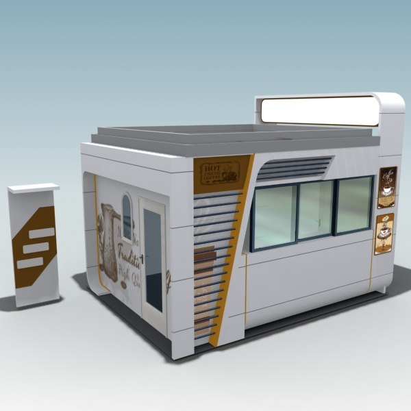 coffee drive-through 3d model