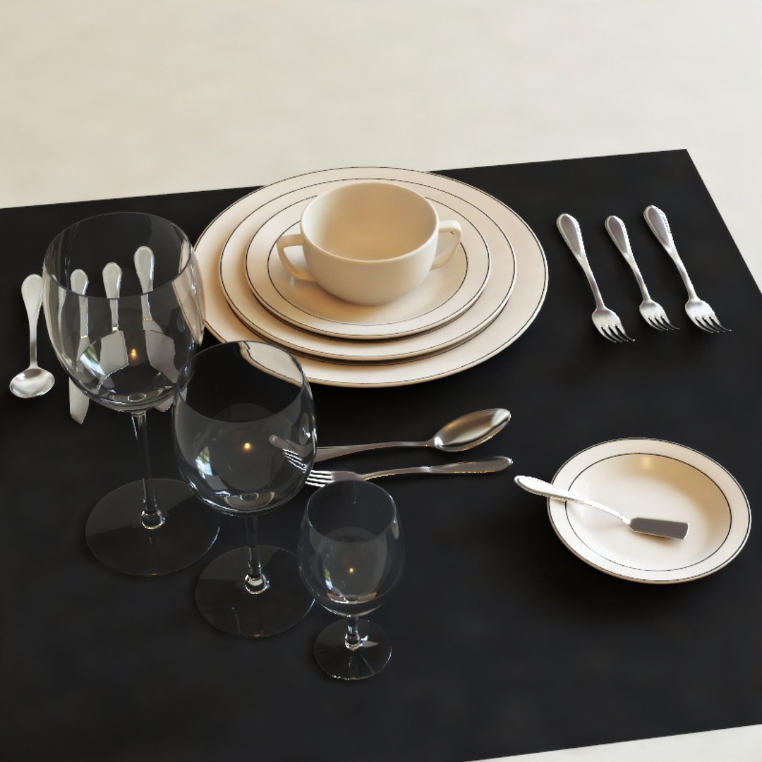 3d Model Dinner Set