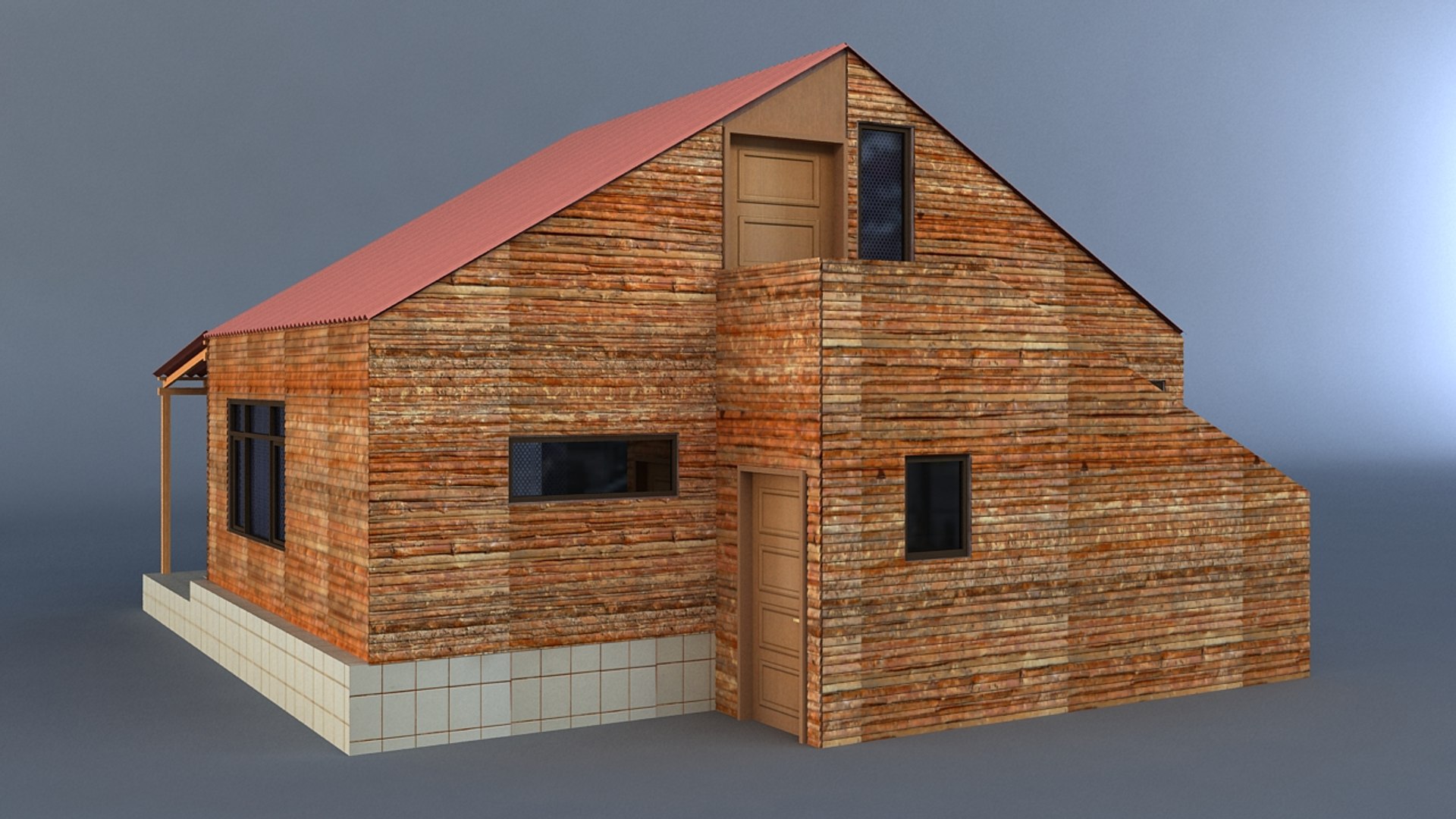 wooden garden house 3d model