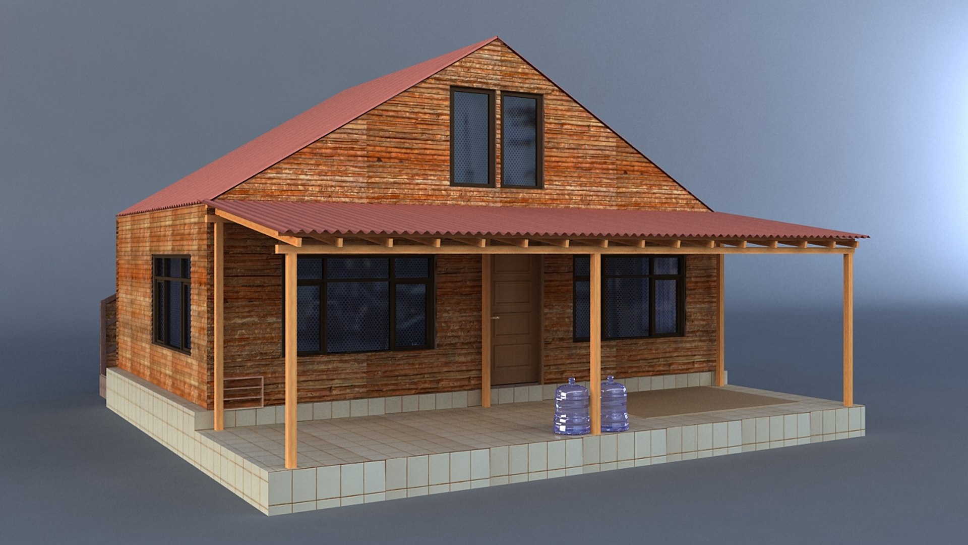 wooden garden house 3d model