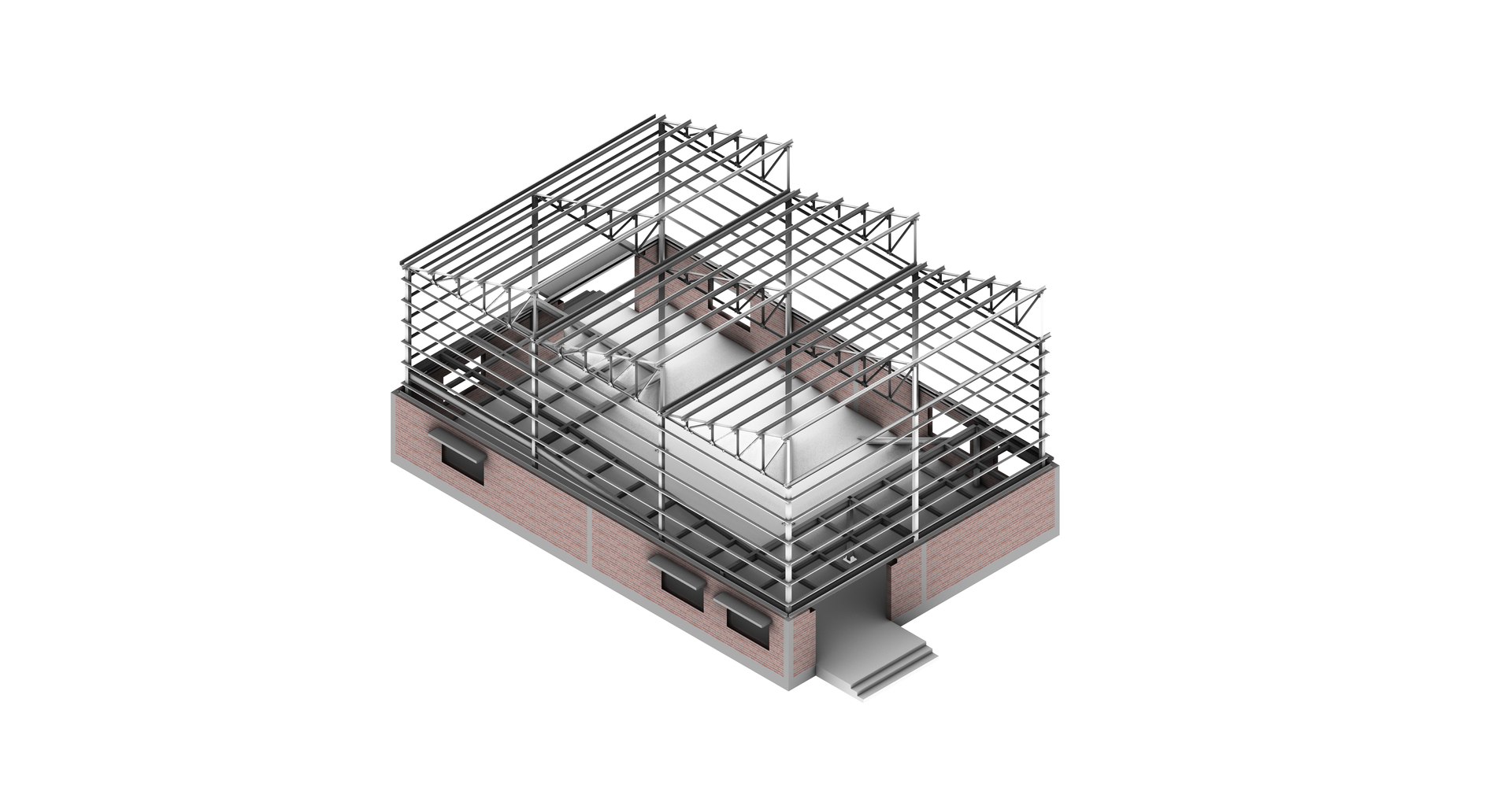 3D Detailed Steel North Light Truss With 2D Drawings And Calculations ...
