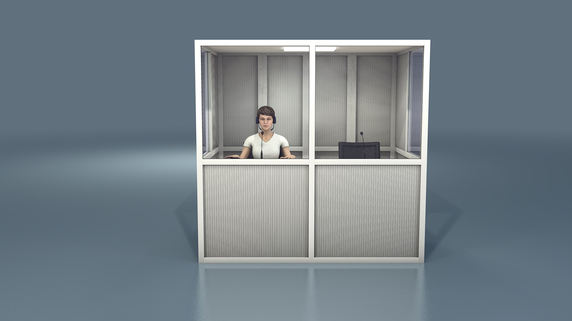 3D Model Translation Booth Interpreter - TurboSquid 1709683