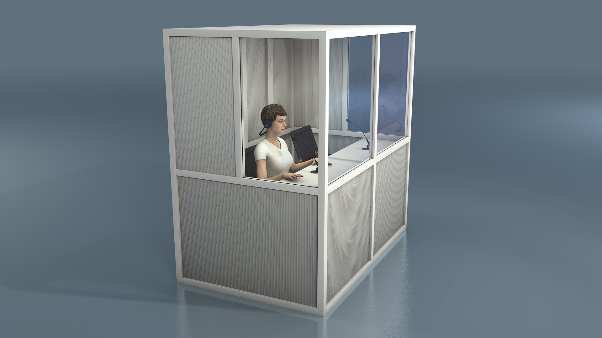modelo 3d cabina de traducción simultane - TurboSquid 1709683