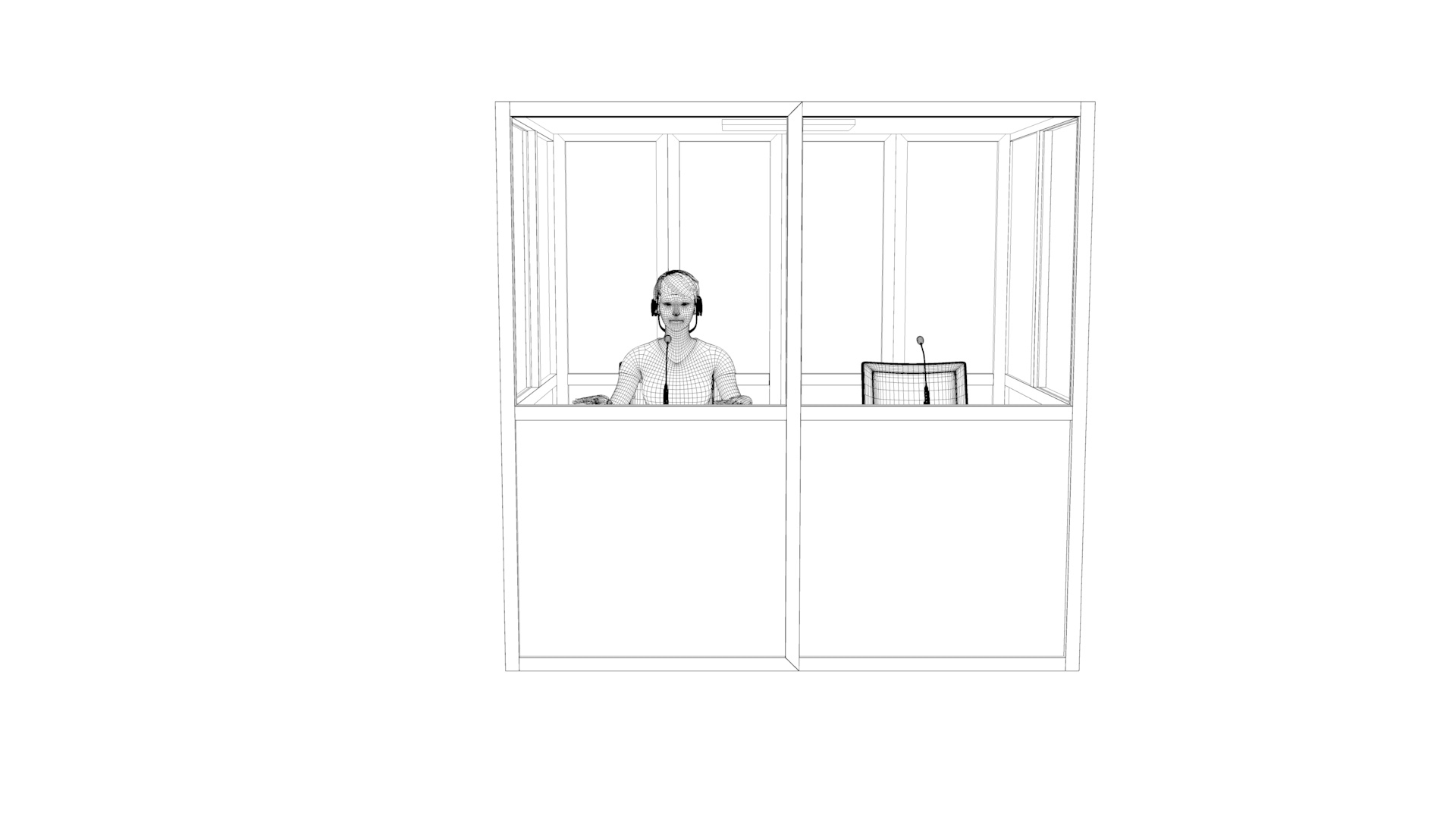 3D model translation booth interpreter - TurboSquid 1709683