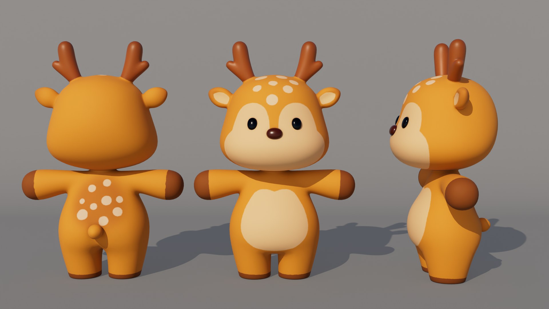 Rigged Cartoon Deer 3D Model - TurboSquid 2200413