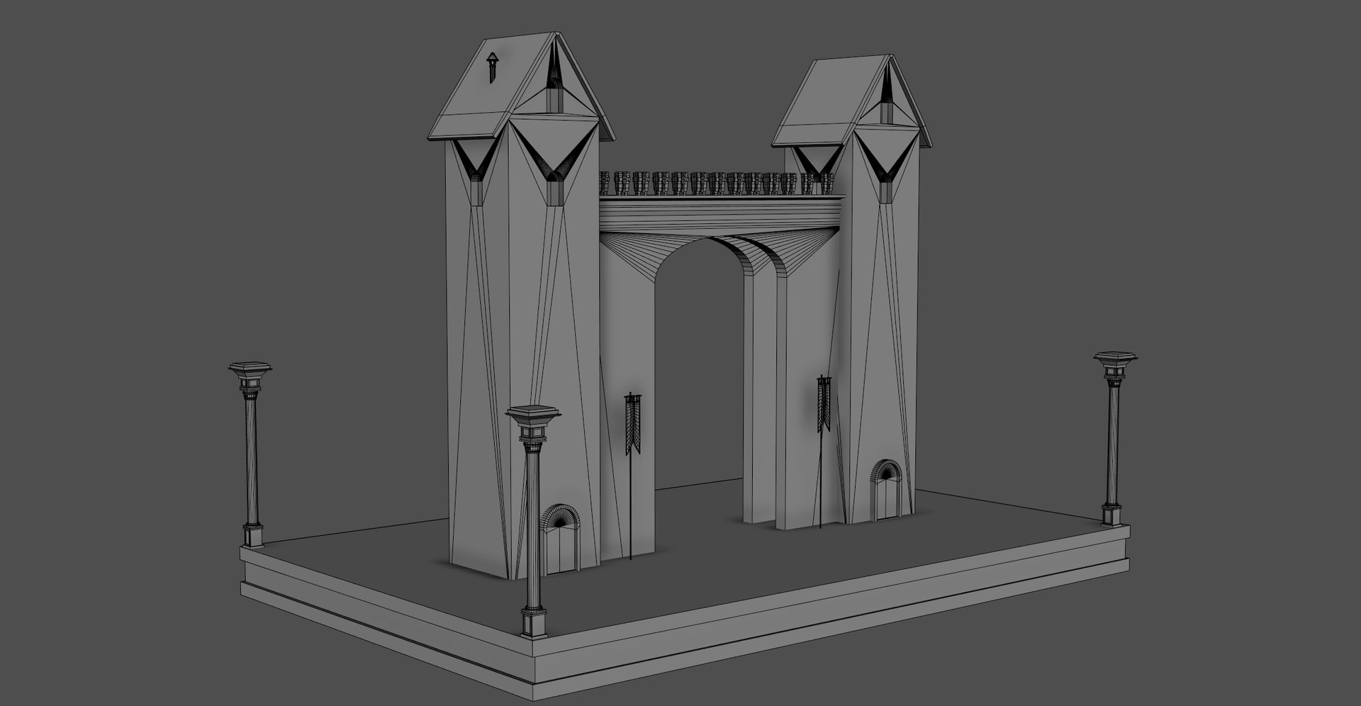 Ancient Gate Towers 3D Model - TurboSquid 2044119