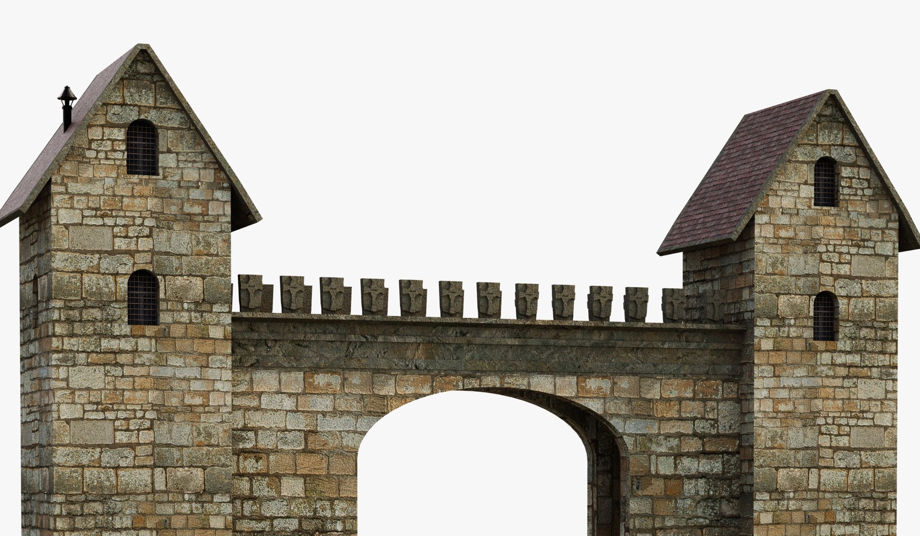 Ancient Gate Towers 3D Model - TurboSquid 2044119