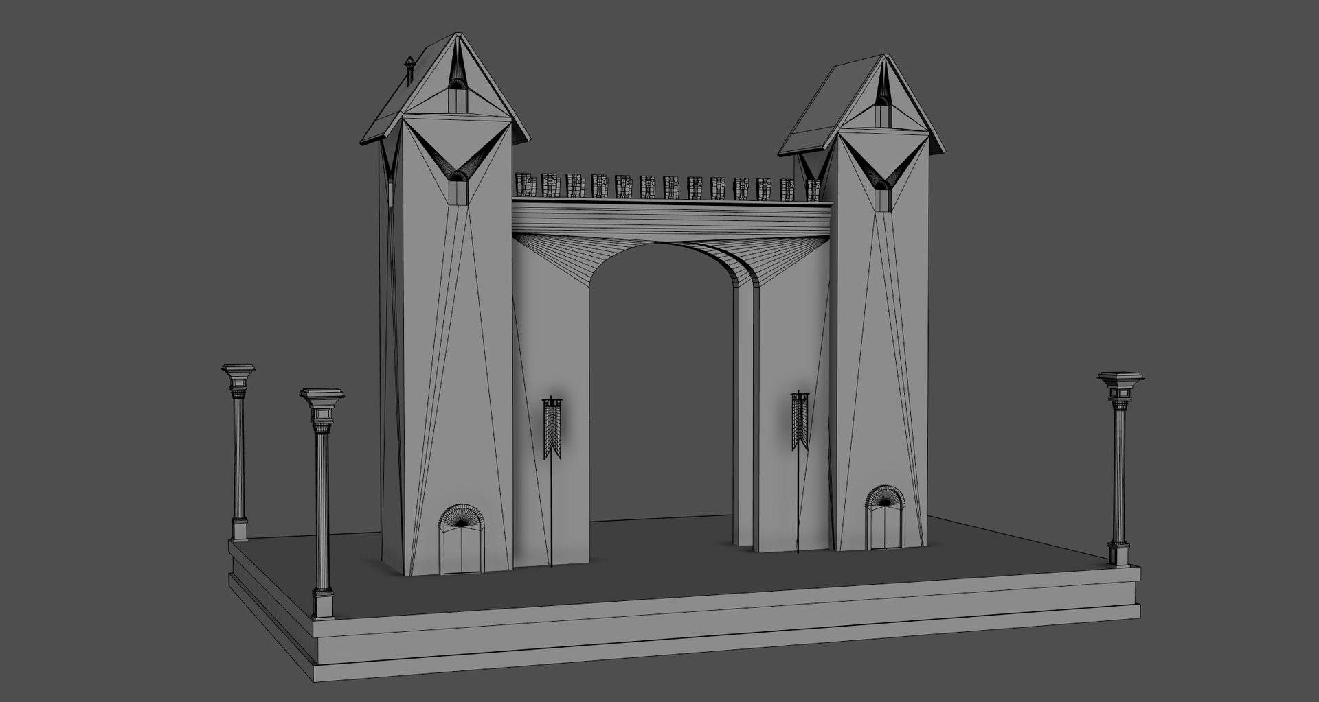 Ancient Gate Towers 3D Model - TurboSquid 2044119