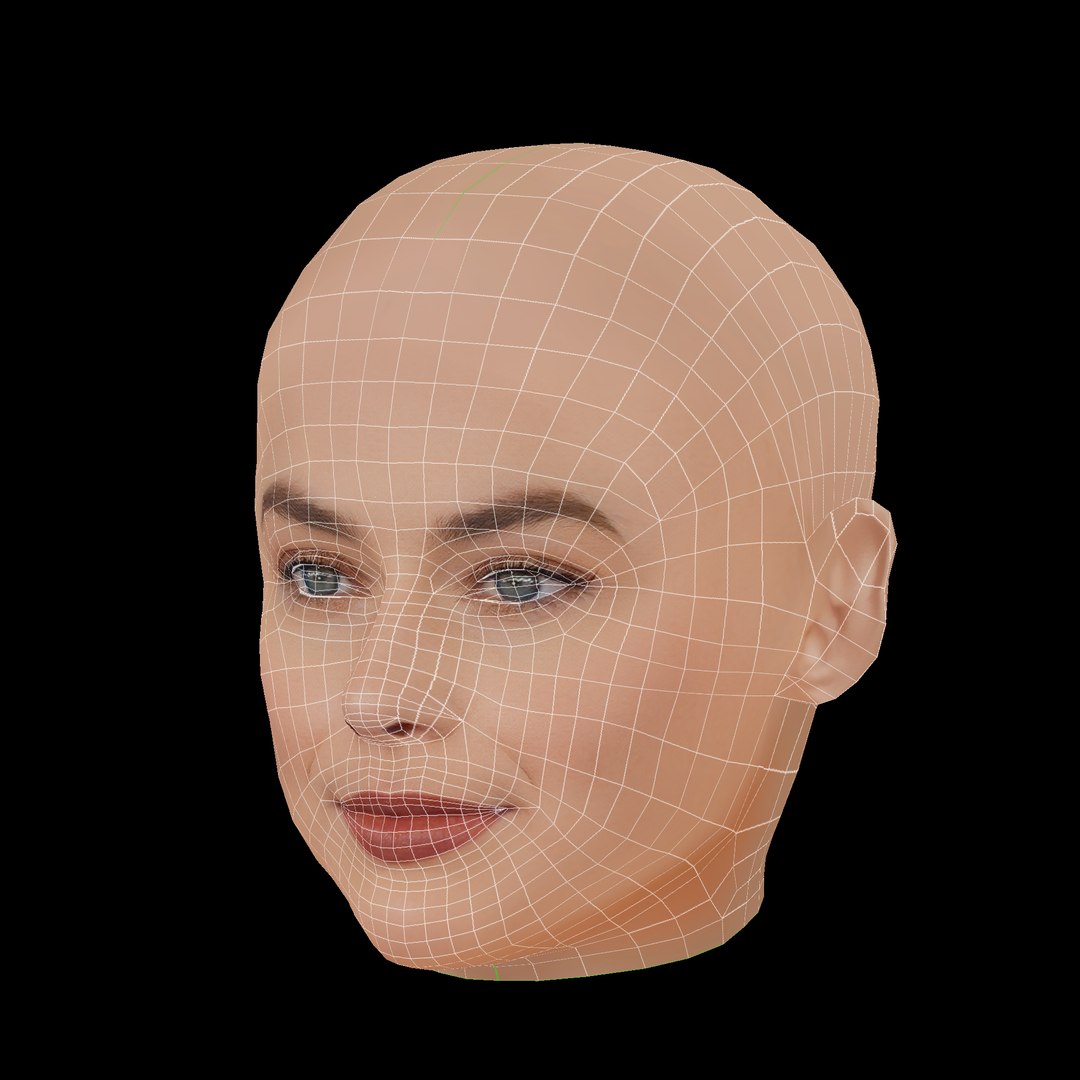 3D Margot Robbie Head - Low Poly Head For Game - No Hair Model ...
