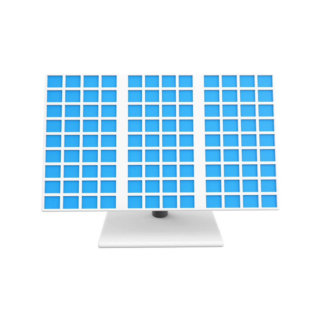 3d Solar Panels With Wind Turbines Icon Model - TurboSquid 2063183