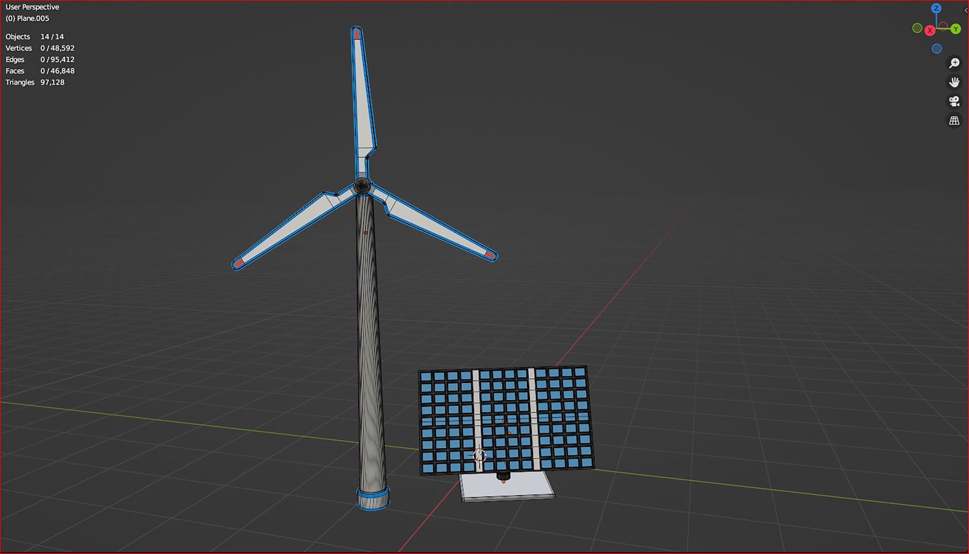 3d Solar Panels With Wind Turbines Icon Model - TurboSquid 2063183
