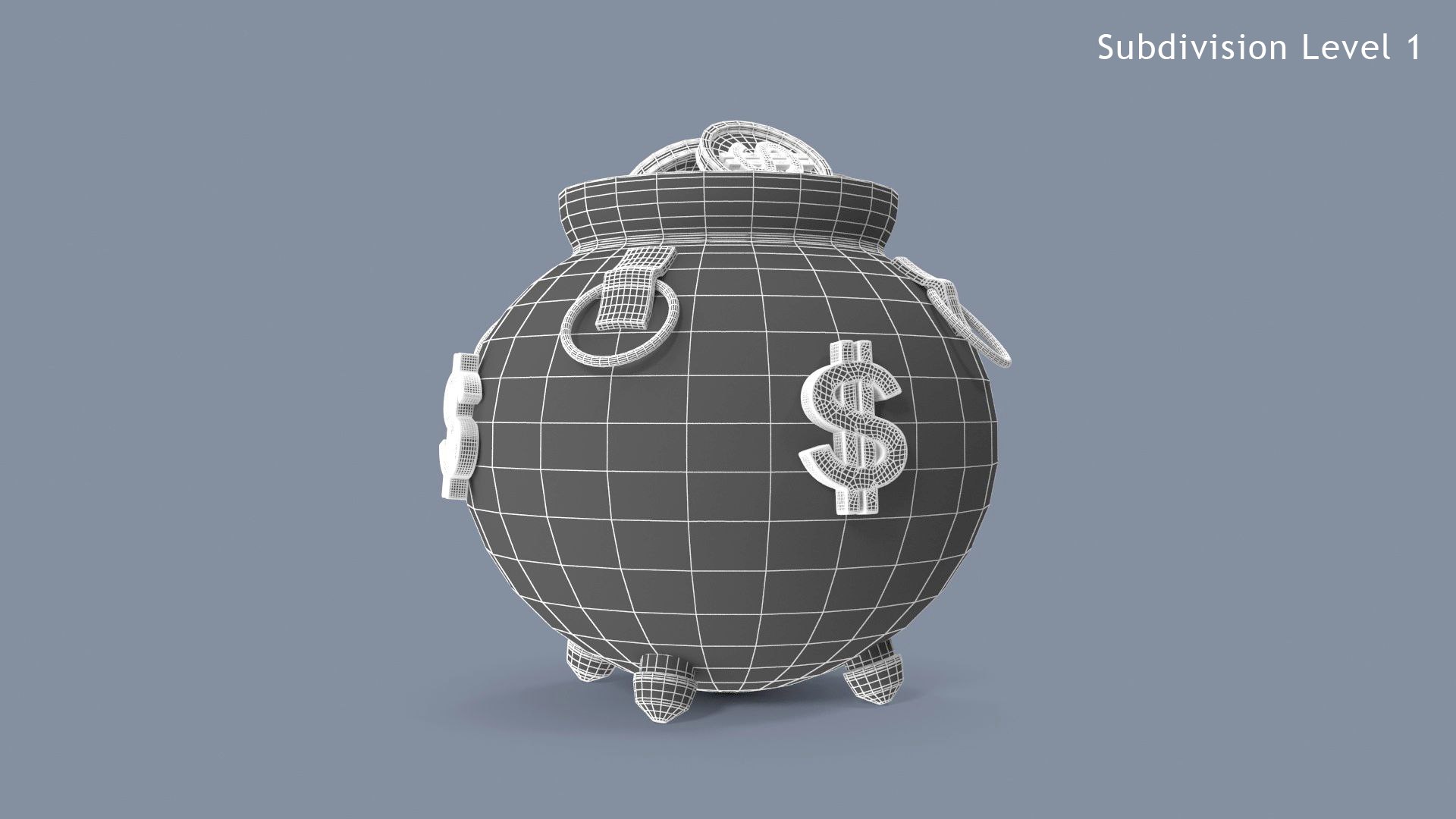 Pot Money Dollar Treasure Pot Full Cash Gold 3D Model - TurboSquid 1956008