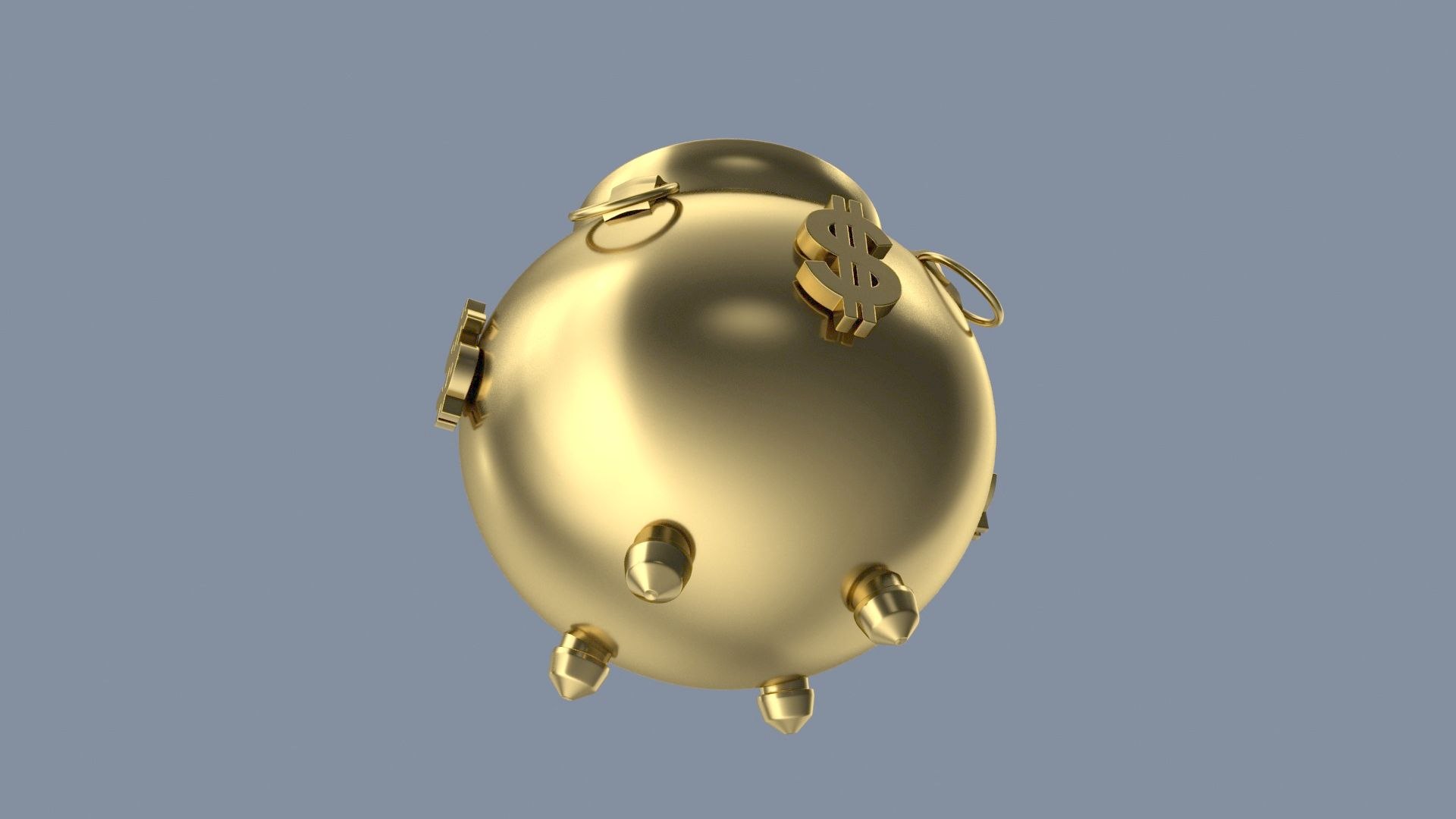 Pot Money Dollar Treasure Pot Full Cash Gold 3D Model - TurboSquid 1956008