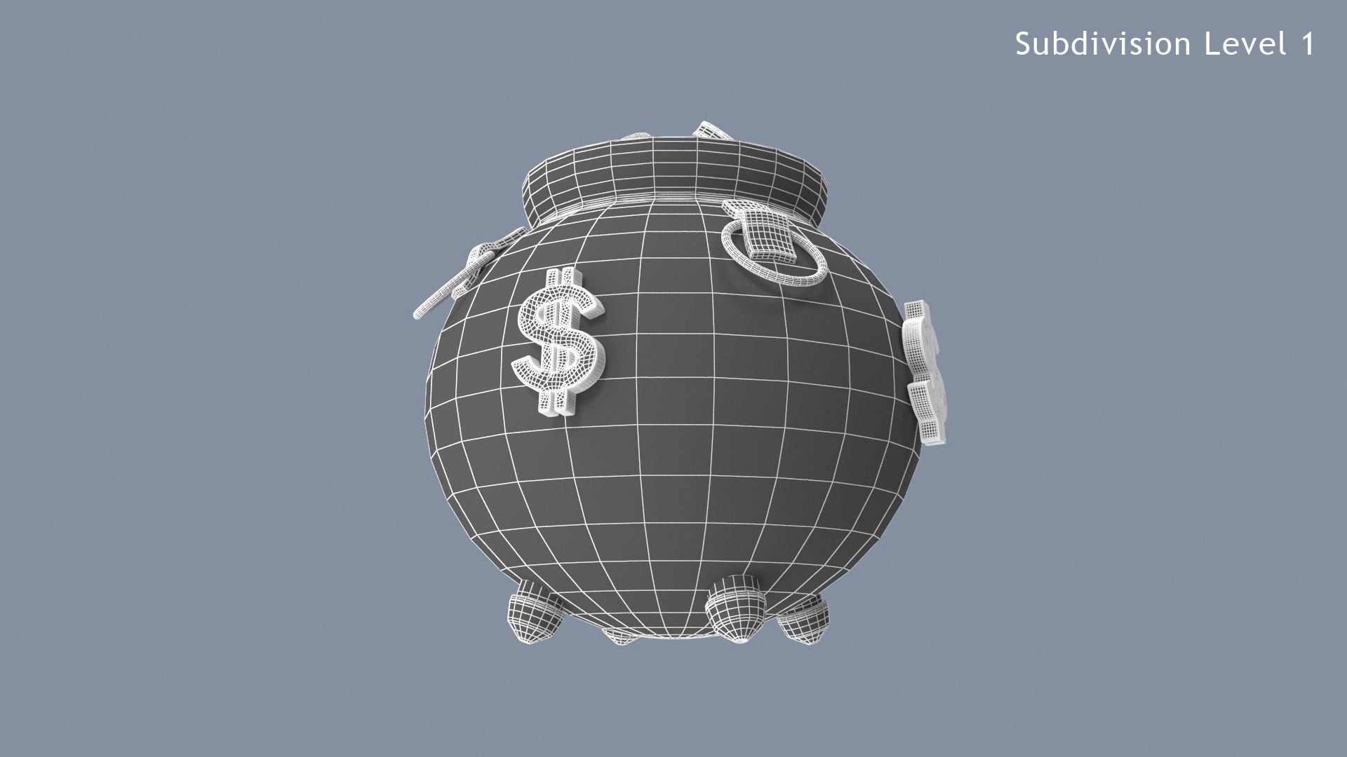 Pot Money Dollar Treasure Pot Full Cash Gold 3D Model - TurboSquid 1956008