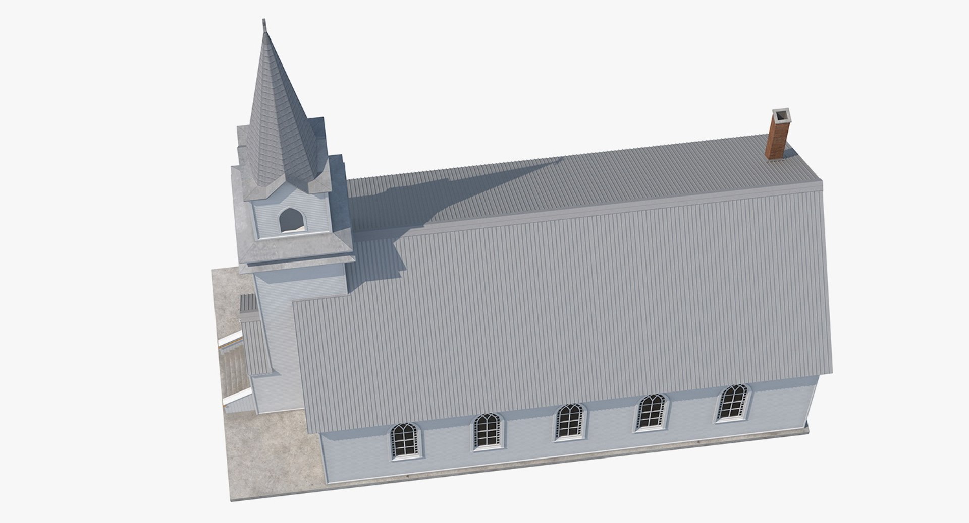 Small White Wooden Church 3D Model - TurboSquid 1424482