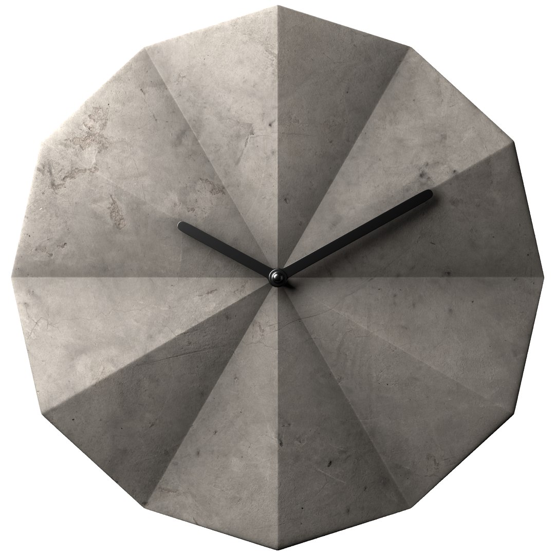 3D Minimalist Concrete Wall Clock - TurboSquid 2110249