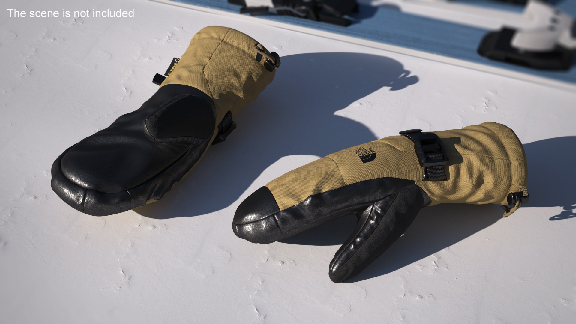 3D Model The North Face Mens Montana Etip GTX Mitten Gloves Beige ...